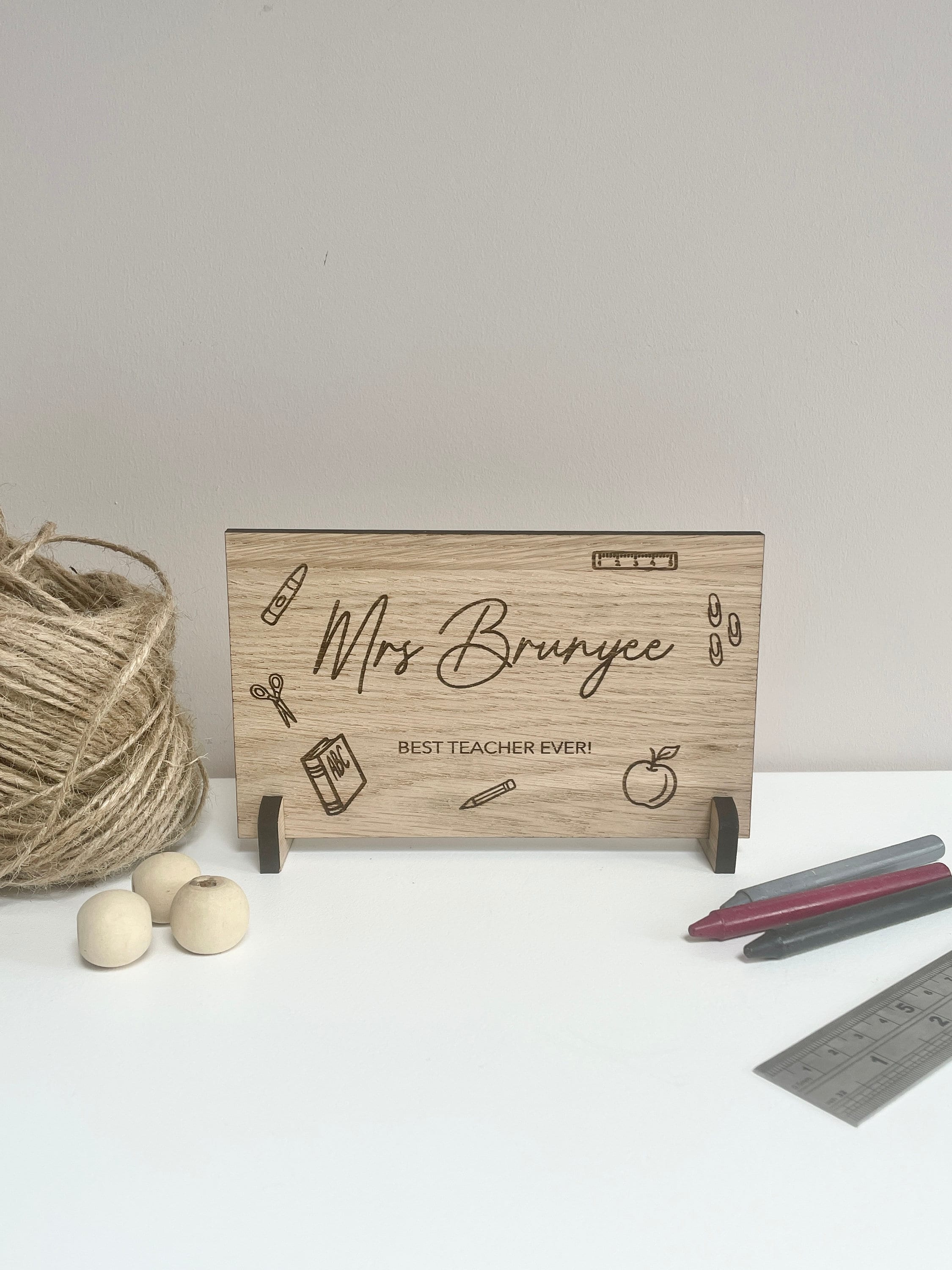 Teachers Desk Sign, Personalised Teacher Gift, Best Teacher Ever, Teac ...